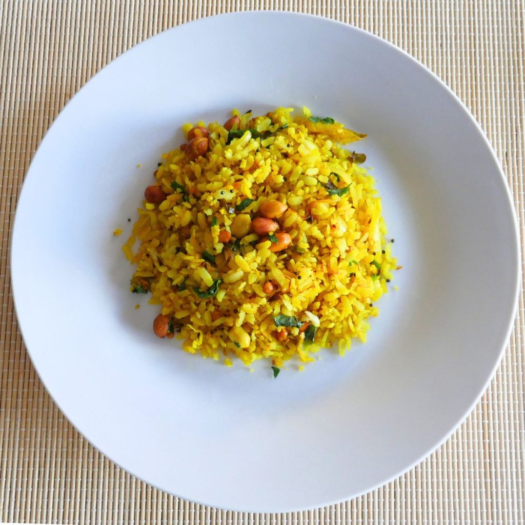 Traditional Poha - Thali Method